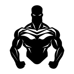 Muscle man bodybuilder sport logo Royalty Free Vector Image