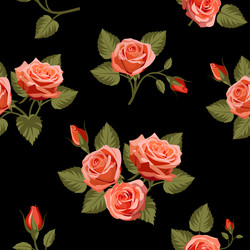 Seamless pattern with pink roses Royalty Free Vector Image