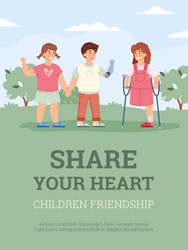 Vertical poster or banner about blind people flat Vector Image