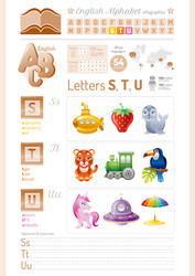 Table english alphabet abc Royalty Free Vector Image