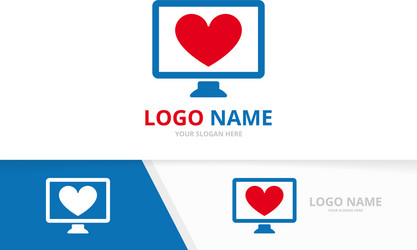 Computer medical logo icon design Royalty Free Vector Image