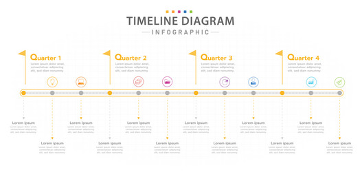 Timeline infographics template Royalty Free Vector Image