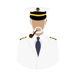 Naval captain and shipboy flat cartoon Royalty Free Vector