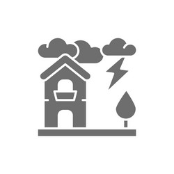 Natural disaster thunderstorm with bolts Vector Image