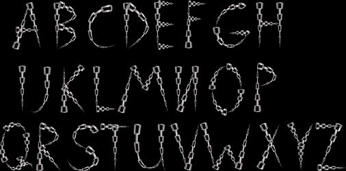 Abstract chain alphabet letters and numbers Vector Image