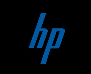 Hp brand logo laptop symbol black design Vector Image