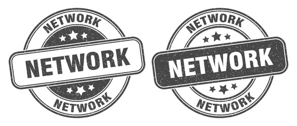 Network stamp network label round grunge sign Vector Image