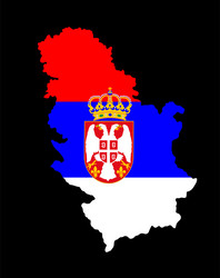 Republic Serbia Map Flag Silhouette Royalty Free Vector