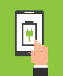 Cute full charged battery cartoon character Vector Image