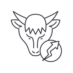 Bull trend line icon outline symbol Royalty Free Vector