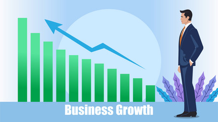 Business success and growth chart Royalty Free Vector Image