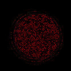 Abstract red halftone dotted round background Vector Image