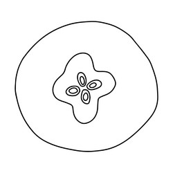 Apple in section top view Royalty Free Vector Image