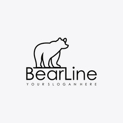 One single line drawing cute grizzly bear Vector Image