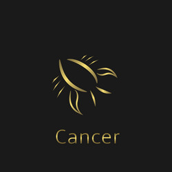 Cancer zodiac gold sign symbol Royalty Free Vector Image