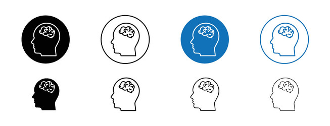 Human head with the brain icon set mind health Vector Image