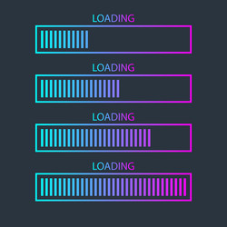 Loading bar icon in flat style progress indicator Vector Image