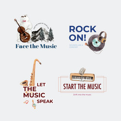 Magic music logo template Royalty Free Vector Image