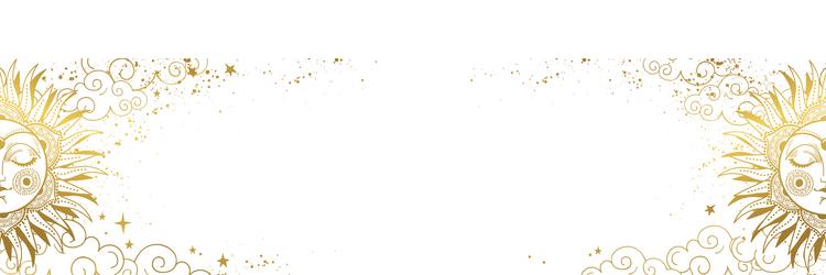 Mystical sky boho banner golden sun and moon Vector Image