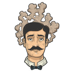 Steam locomotive hand drawn sketch Royalty Free Vector Image