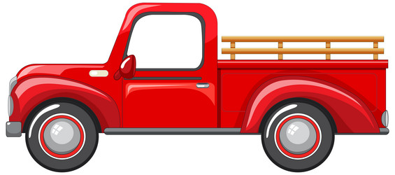 Cartoon red pickup truck mascot Royalty Free Vector Image