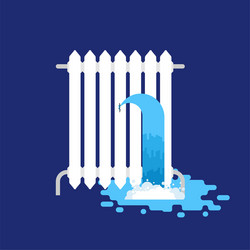 Radiator water leakage leak broken Royalty Free Vector Image