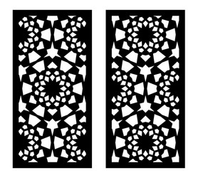 Arabic cnc panel laser cutting template Royalty Free Vector