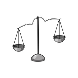 Symbol balance scale cartoon Royalty Free Vector Image