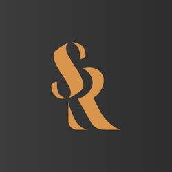 Logo letter sr monogram golden logos Royalty Free Vector