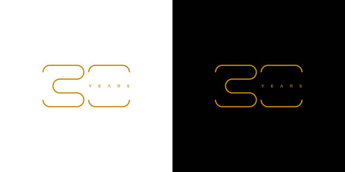 Modern and elegant number 30 logo design Vector Image