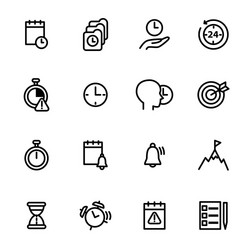 Simple set space line icons Royalty Free Vector Image
