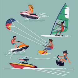 Kids on boat Royalty Free Vector Image - VectorStock