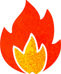 Retro style cartoon fire Royalty Free Vector Image