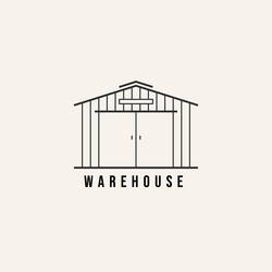 Warehouse line art logo minimalist Royalty Free Vector Image