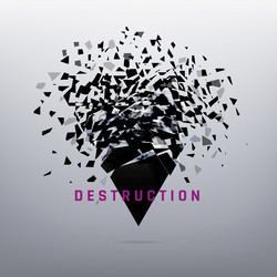 Shatter and destruction dark triangle explosion Vector Image
