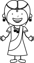 Indian cute girl character Royalty Free Vector Image