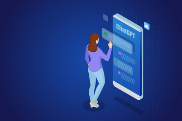 Isometric chatgpt concept artificial intelligence Vector Image