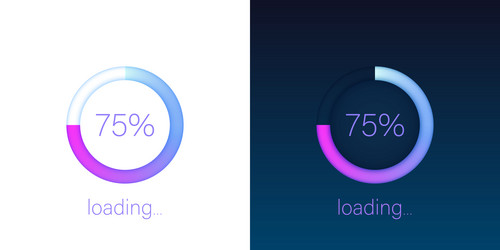 Loading bar icon in flat style progress indicator Vector Image
