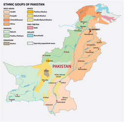 Administrative map khyber pakhtunkhwa pakistan Vector Image