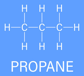 Propane hydrocarbon molecule skeletal formula Vector Image