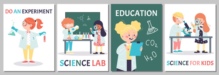 Science for kids banner or poster template flat Vector Image