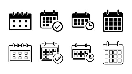 Calendar icon set calender symbol icon Royalty Free Vector