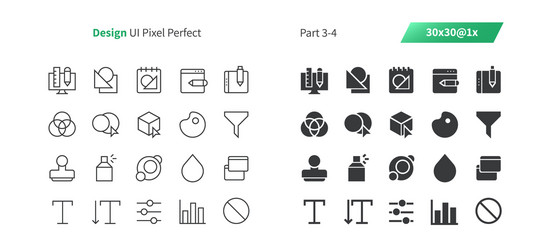 Logos ui pixel perfect well-crafted thin Vector Image