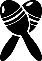 Two maracas icon simple style Royalty Free Vector Image