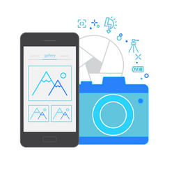 Ui ux design camera app for mobile shooting modes Vector Image