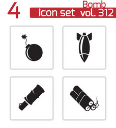 Black bomb icons set Royalty Free Vector Image