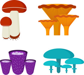Different Types of Fungi Drawing Isolated Vector Images (36)
