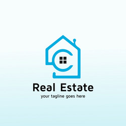 Realty group logo design template letter rc Vector Image