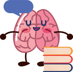 Brain cartoon computer Royalty Free Vector Image