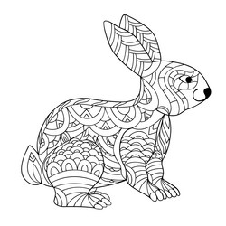 Rabbit Coloring Page Vector Images (over 2,300)